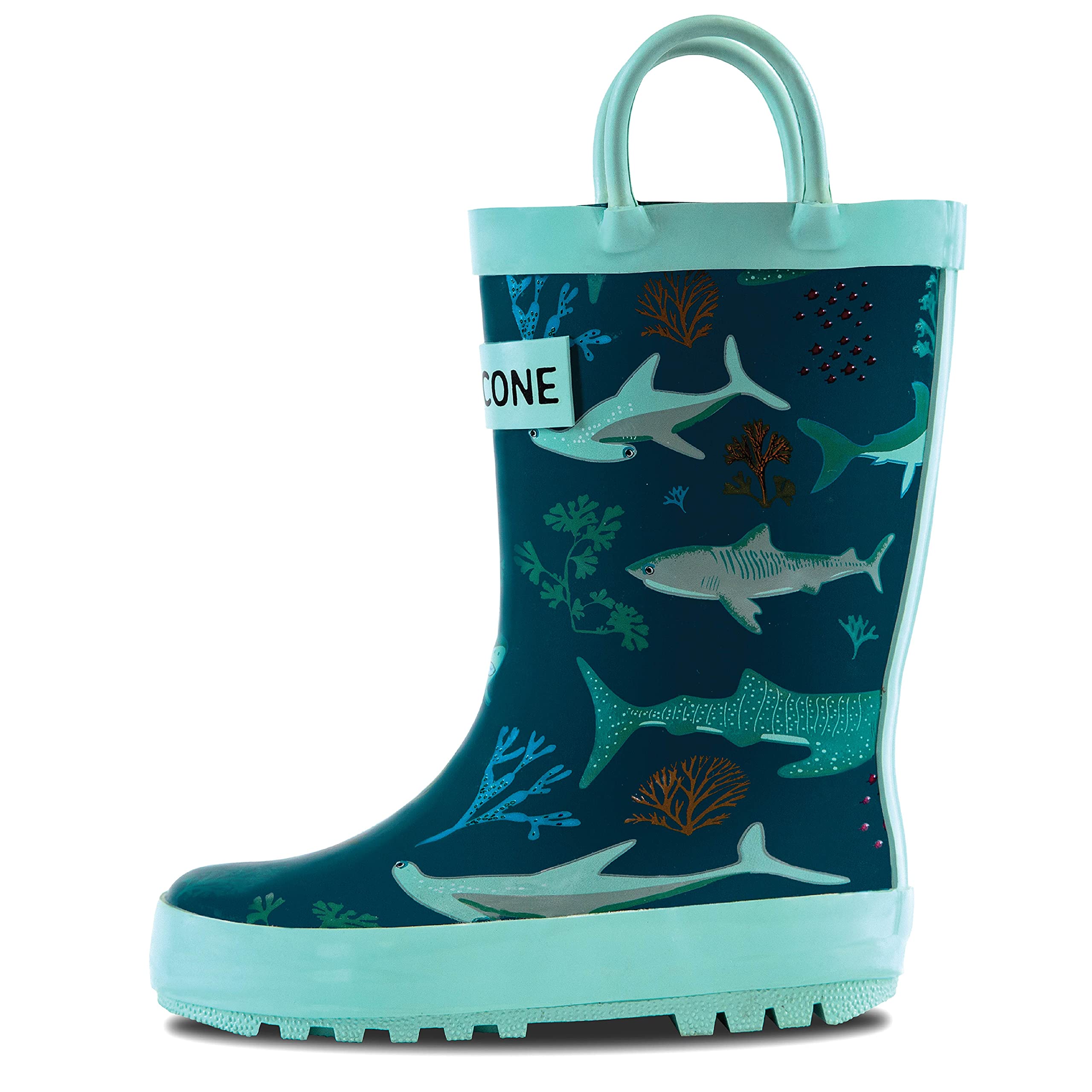 Lone Cone Rain Boots with Easy-On Handles in Fun Patterns for Boys and ...