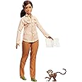 Amazon.com: Barbie Wildlife Conservationist Doll, Brunette with Monkey ...