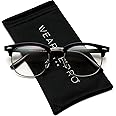 Amazon.com: Outray Vintage Retro Classic Half Frame Horn Rimmed Clear Lens Glasses for Men Women ...