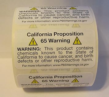 Amazon.com : California Proposition Prop 65 Warning Labels, 1 x 2 Inch ...