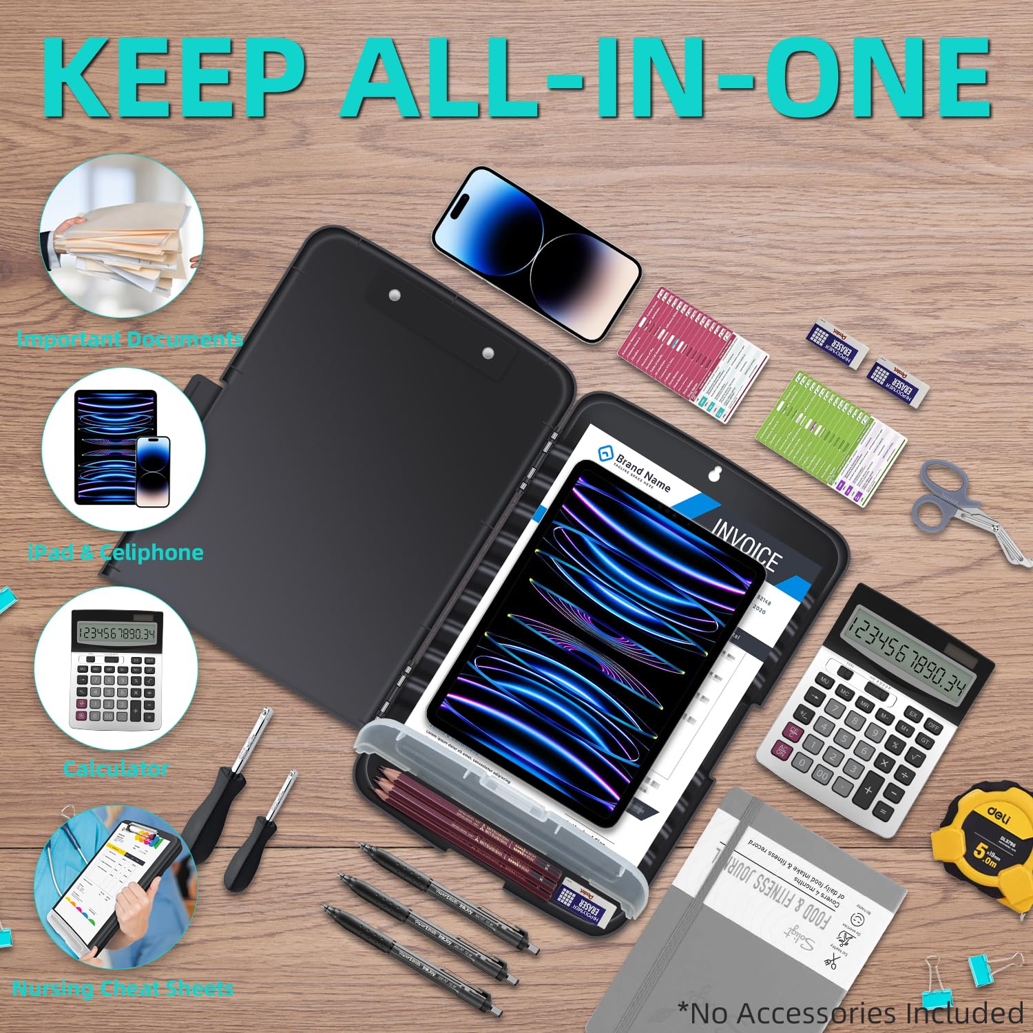 Mua Sunnyclip Clipboard with Storage, Real Hinge Heavy Duty 8.5x11 ...
