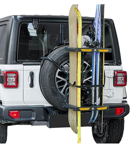 2 Inch Hitch Receiver Rack Foldable Hitch Ski Rack With Wood Top ...