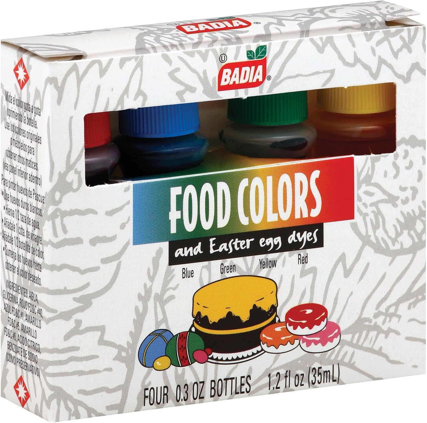 Amazon.com: Badia Food Coloring, 1.2 Ounce - 12 per case.: Kitchen & Dining