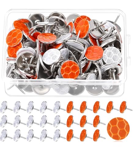 Trail Markers 200 Pack White And Orange Reflective Tacks Trail Marking ...