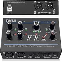 Amazon.com: Pyle Professional USB Audio Interface with MIC, Guitar, AUX ...