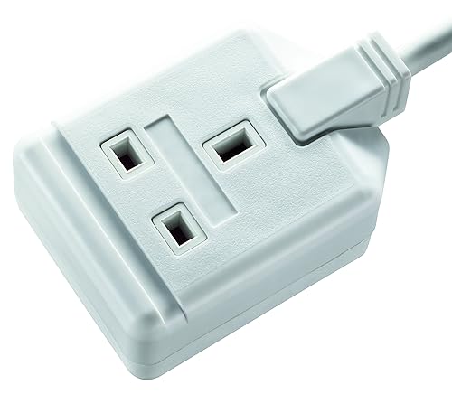 Masterplug Heavy Duty Single Socket Extension Lead, 10 Metres, White in ...