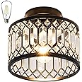 Rpzloila Crystal Ceiling Light Fixture, Modern Semi Flush Mount Ceiling Light,Crystal Chandelier ...
