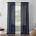 Amazon.com: No. 918 Erica Crushed Sheer Voile Rod Pocket Curtain Panel, 51" x 84", Navy Blue ...