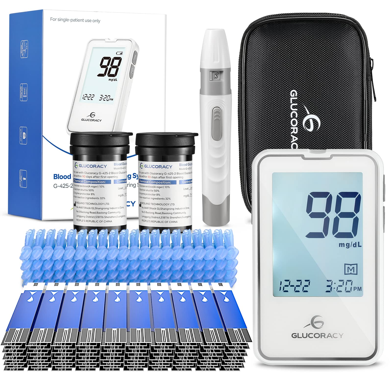 Mua Blood Glucose Monitor Kit with 100 Blood Sugar Test Strips ...