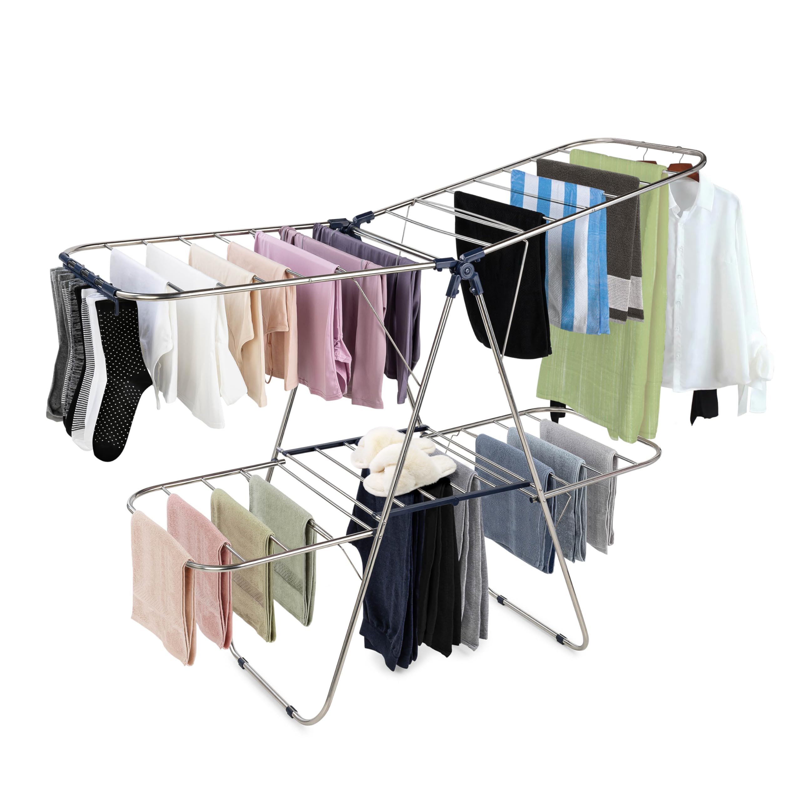 Smartsome Clothes Drying Rack Foldable - 2 Level Stainless Steel ...