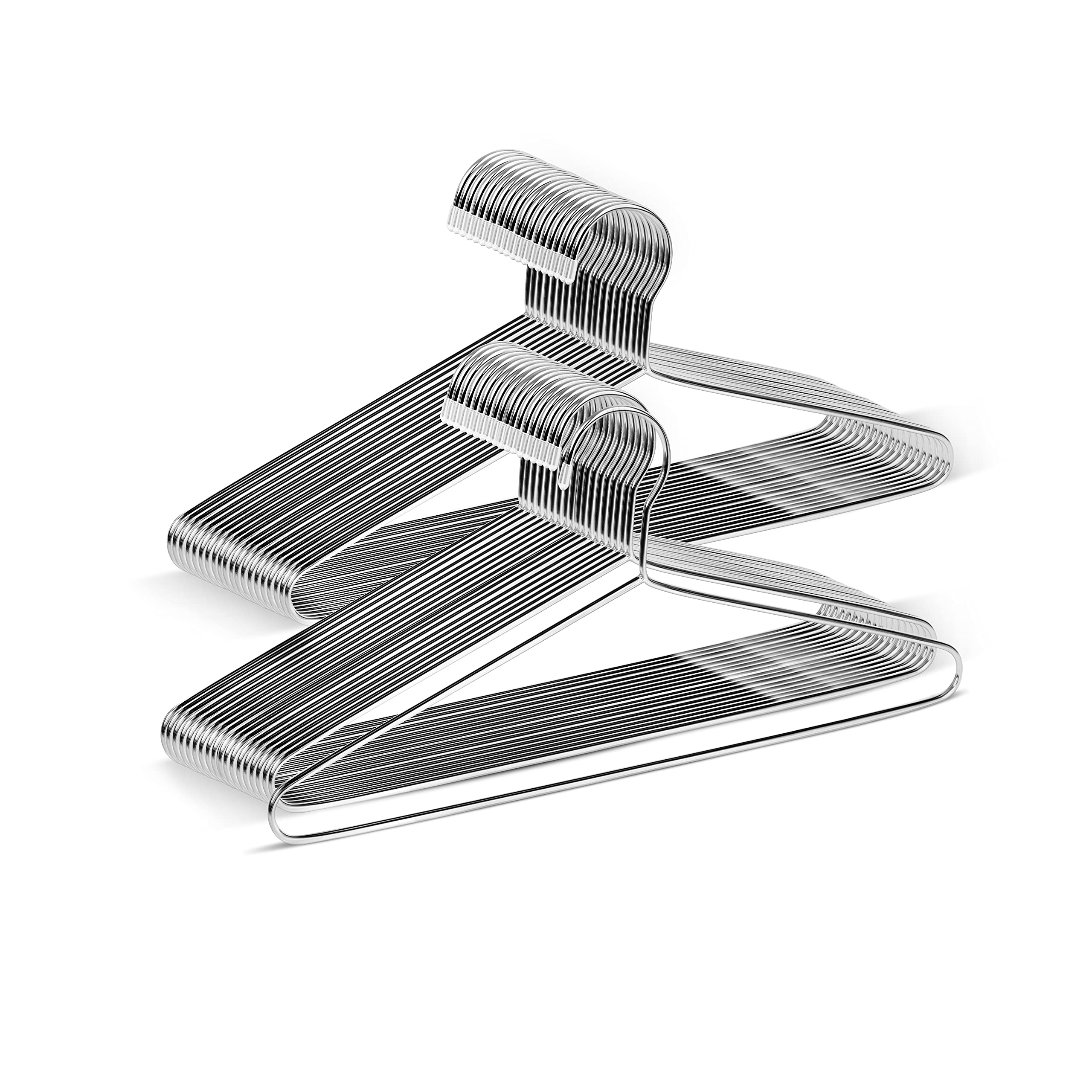 KEETDY 50 Pack Metal Hangers Coat Hangers Heavy Duty Stainless Steel ...
