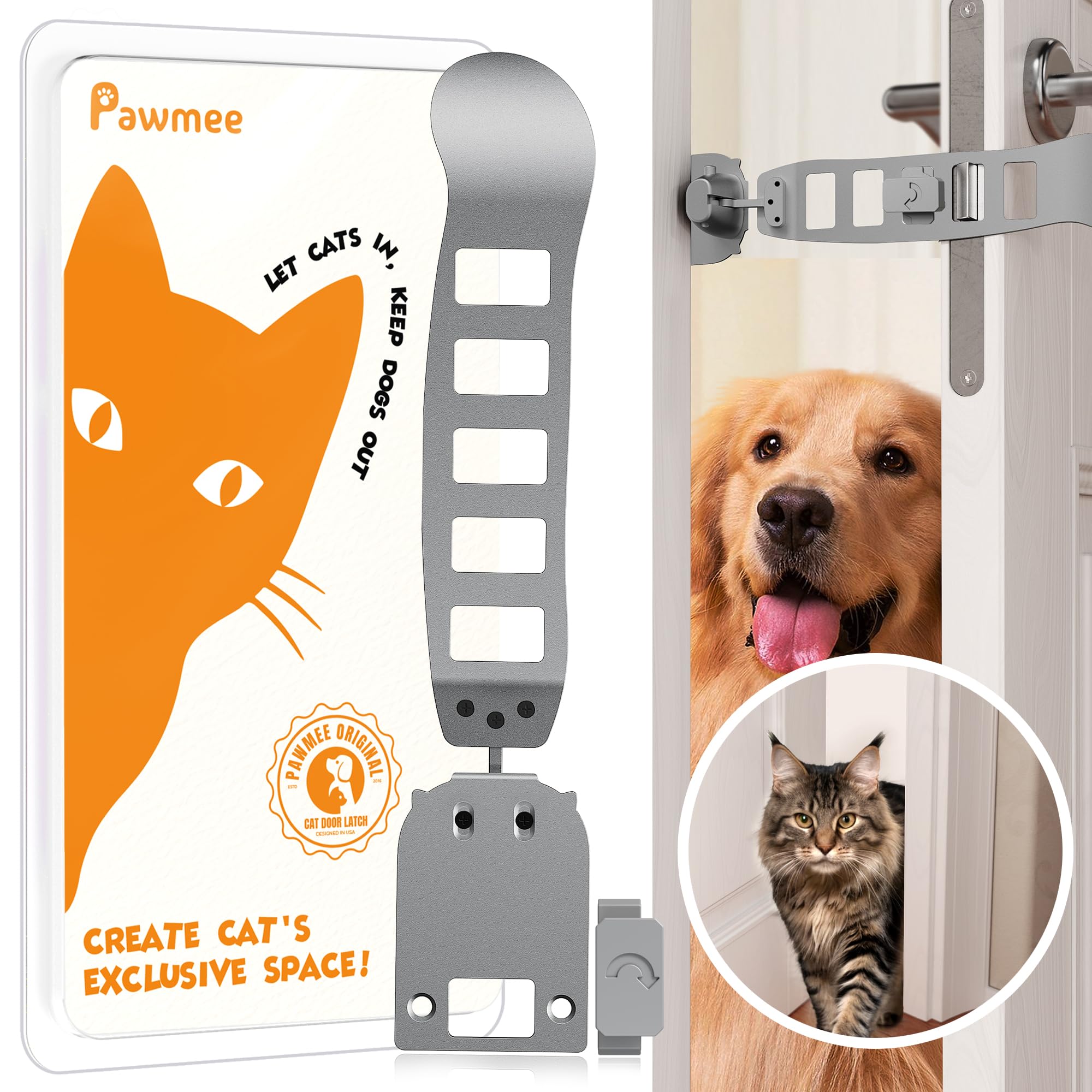 Pawmee Cat Door Latch Holder, Easiest to Install, Most Durable ...