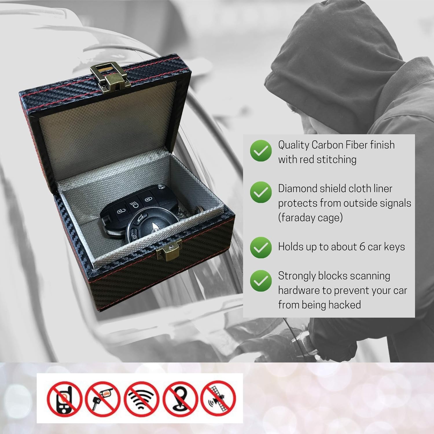 Car Key Signal Blocking Box and Pouch – Mini Faraday Box Protection ...