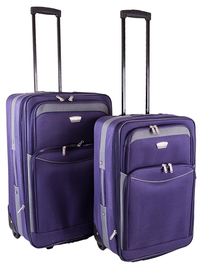 TC-01 PLUM GREY 23" & 26" Set of 2 ultra-light suitcases 2 wheels ...