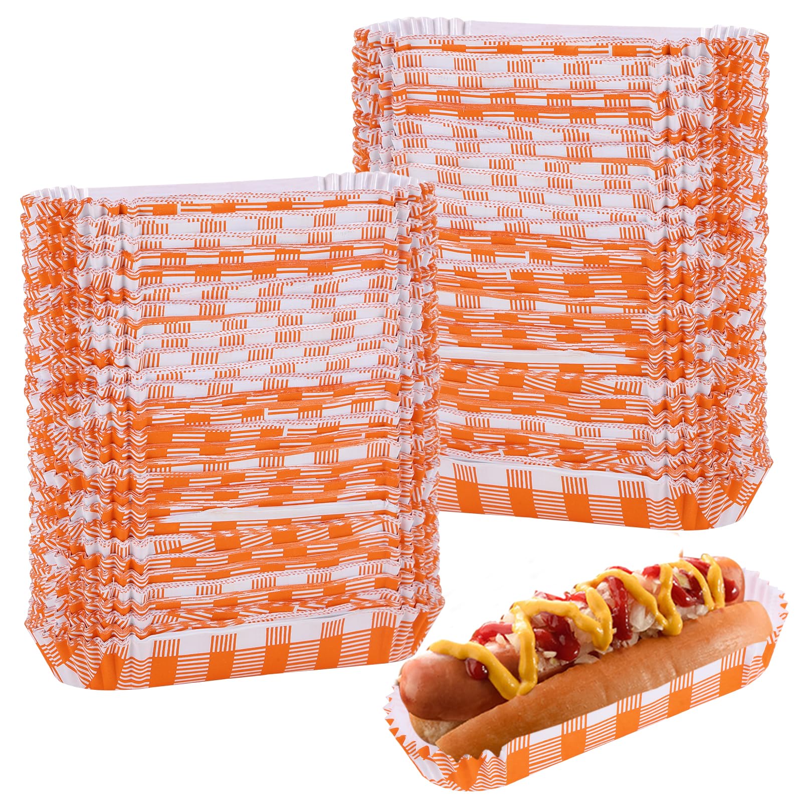 LMTNNB 300Pcs Hot Dog Trays, 6'' Paper Food Trays Eco Friendly ...