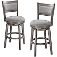 Amazon.com: PrimeZone Swivel Bar Stools Set of 2, 26 Inch Counter ...