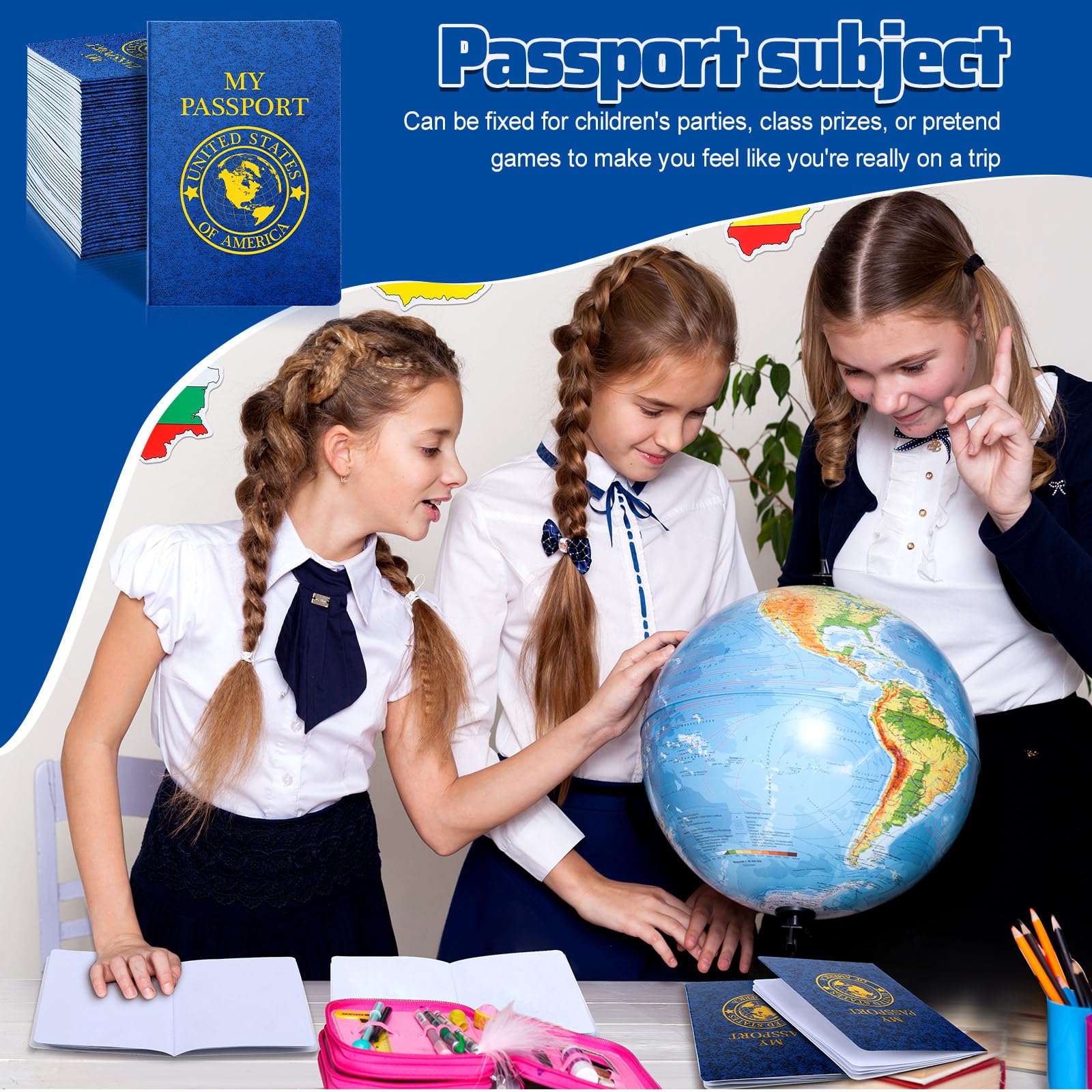 Mua Blank Passport Book, Blue Passport Notebook 4 x 5.5 Inch Play Fake ...