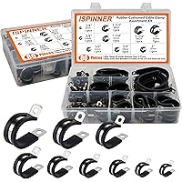 ISPINNER 12 Pack 1 Inch Rubber Cushioned Stainless Steel Cable Clamp, Hose Clamp, Pipe Clamp (1 ...