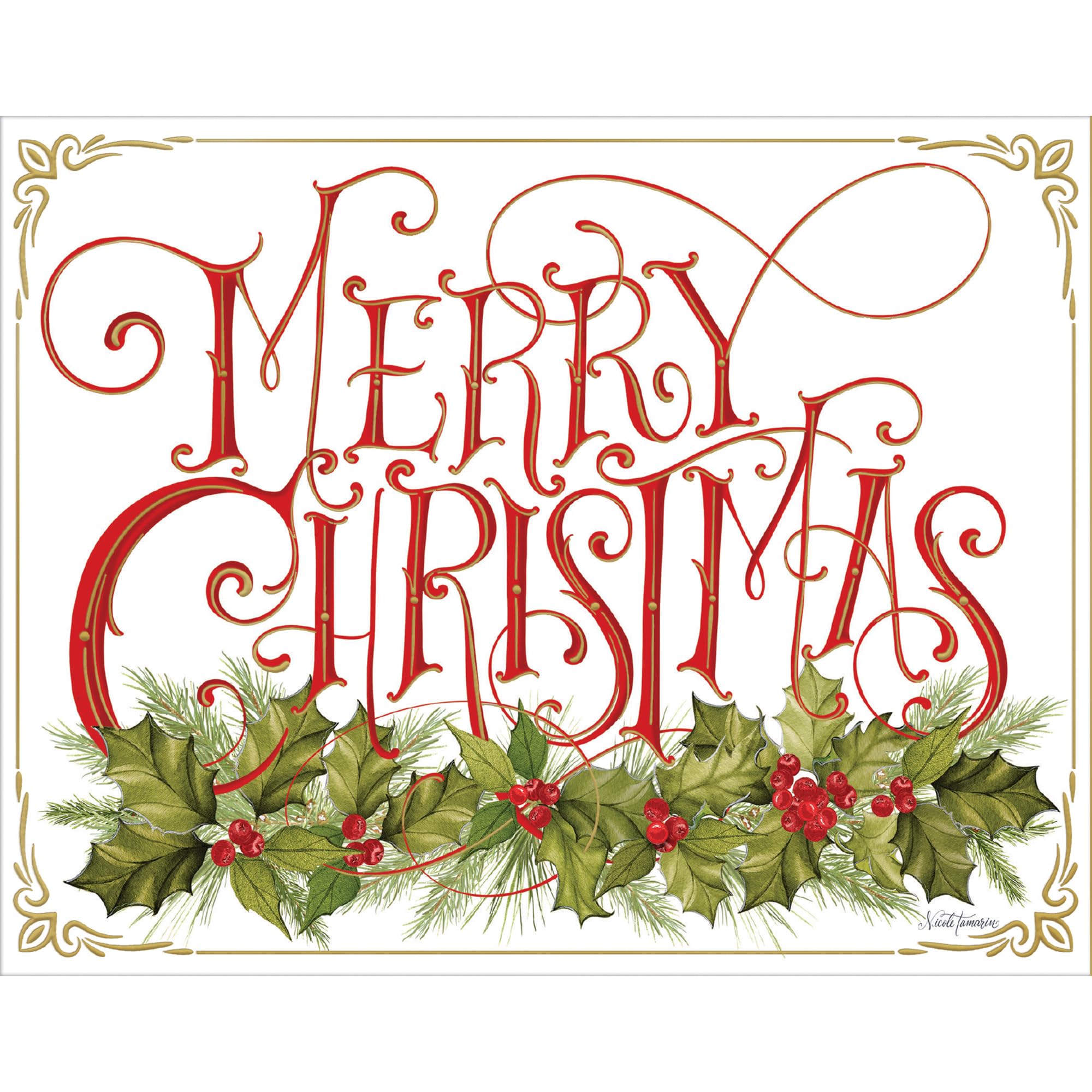 LANG Christmas Holly Boxed Christmas Cards (1004909) - Festive Holiday ...