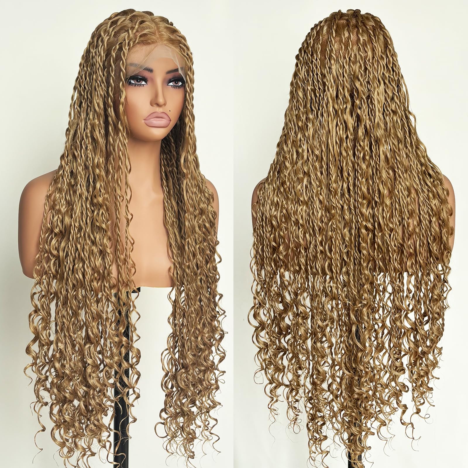 FABÉLLE 30 Inch Boho Braided Wigs for Black Women Knotless Twist Wig ...