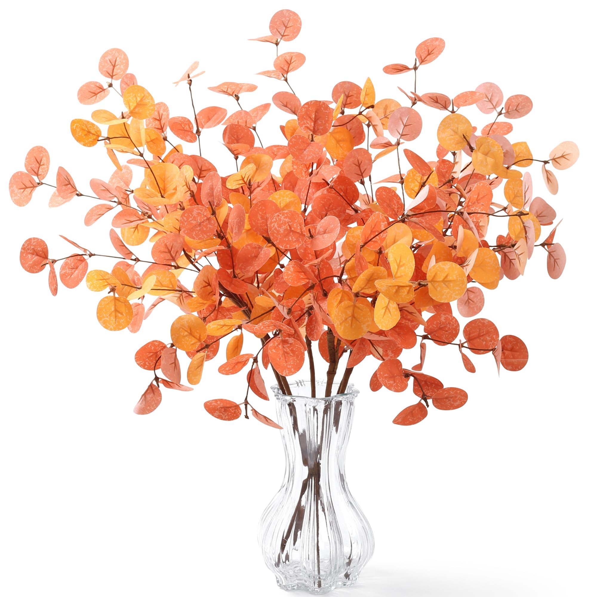 SITUMEIZI 6 Pcs Fall Stems Eucalyptus Thanksgiving Decor Artificial ...