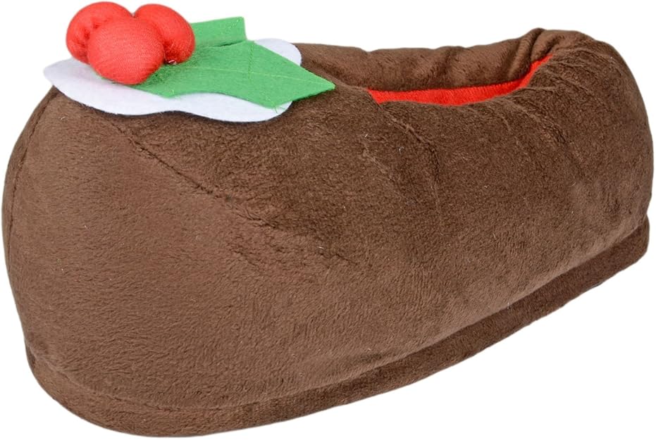Unisex Novelty Christmas Xmas Pudding Slipper with Non-Slip Sole New ...
