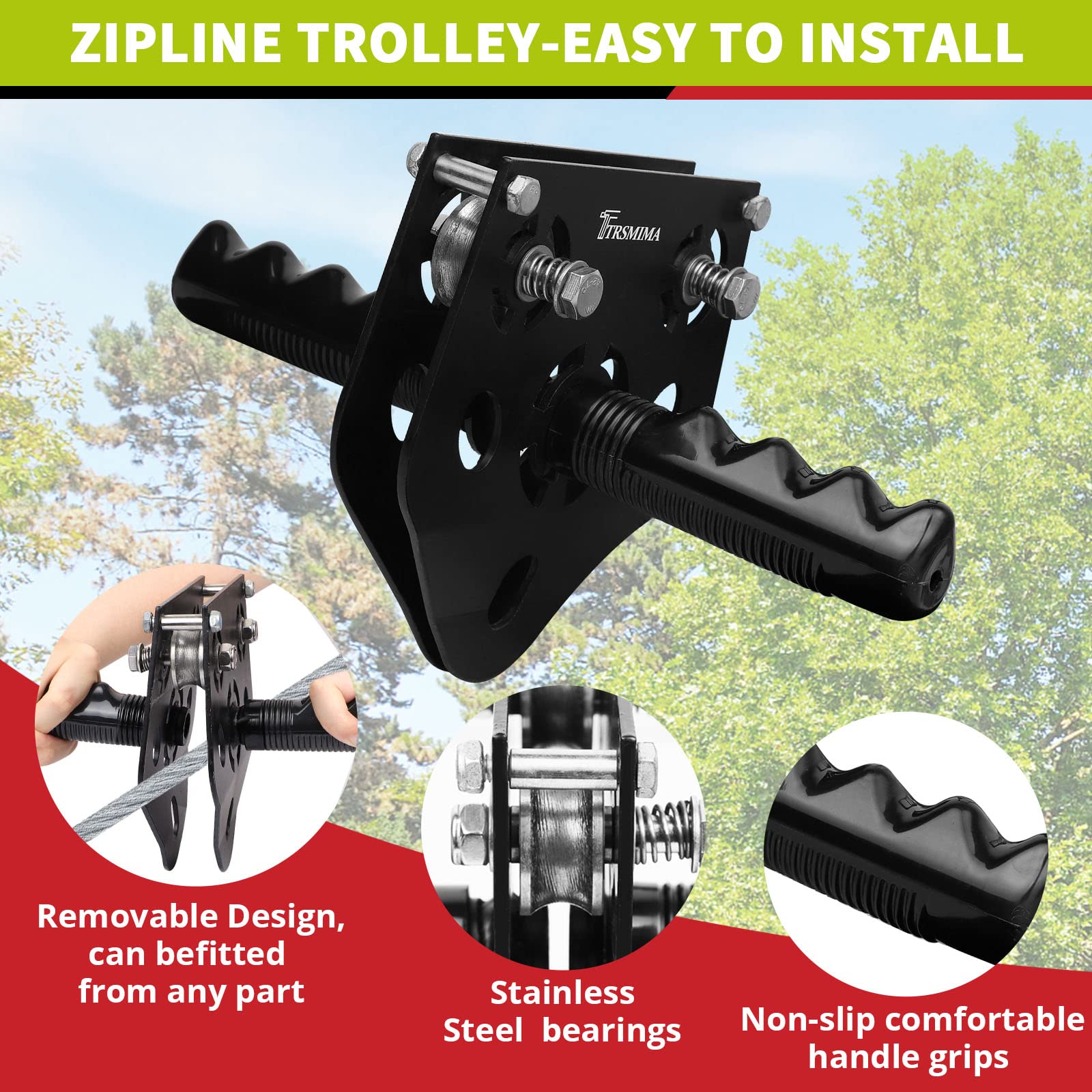 Mua TRSMIMA Zipline Kit for Kids and Adult 200ft Zipline with Spring ...