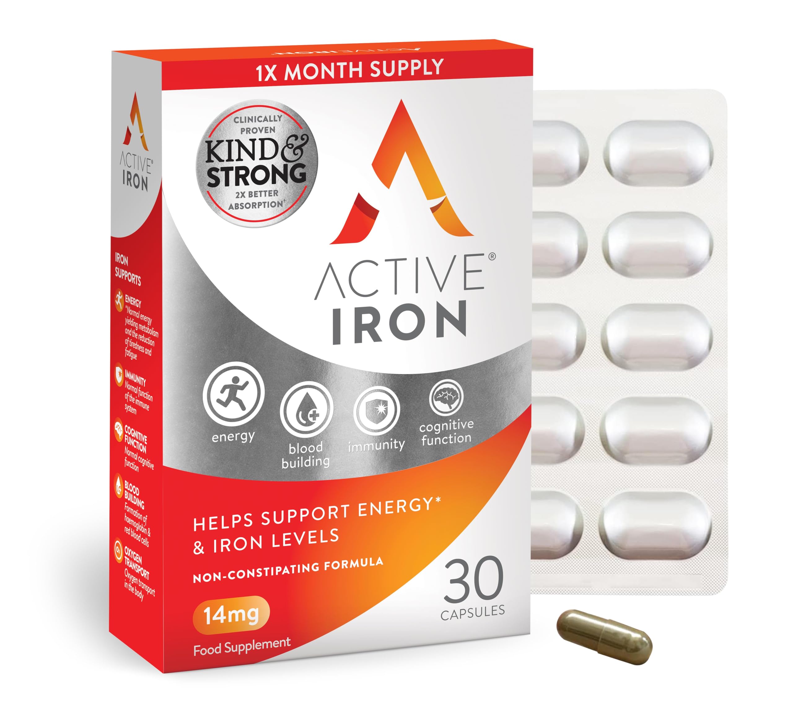 Mua Active Iron Supplement | 30 Iron Capsules | Non- Constipating ...