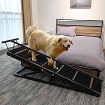 Split Ottoman Dog Ramp , 2-In-1 Lightweight Folding Foldable Dog Stairs