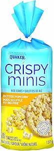 QUAKER CRISPY MINIS Gluten-Free Butter Popcorn Flavour Large Rice Cakes ...