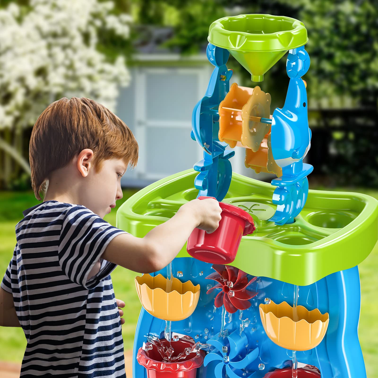 Mua Kids Waterfall Water Table Wall for Toddlers for 3 4 5 6 7 8 Years ...