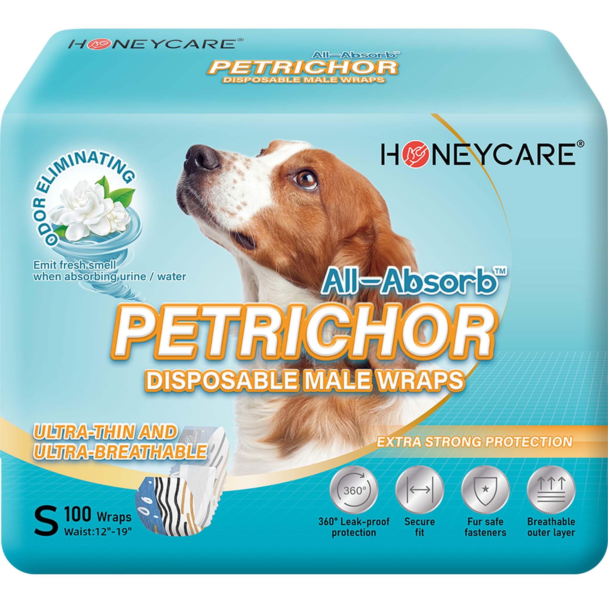 HONEY CARE All Absorb Petrichor Male Dog Wrap, Fresh Smell Dog Diaper ...