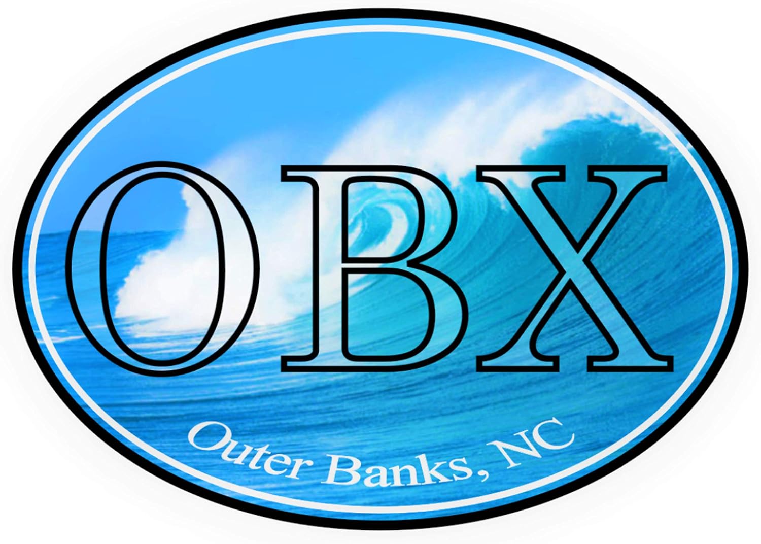 Amazon.com: OBX Outer Banks Wave Bumper Sticker | North Carolina NC ...
