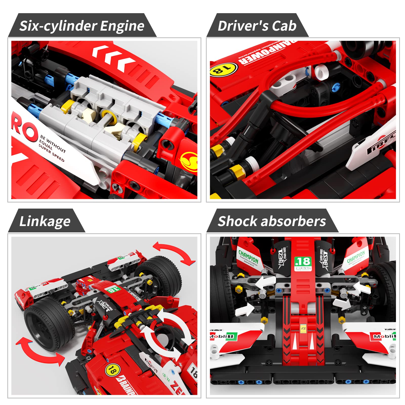 Mua TOY PLAYER F1 Racing Car Model Kit, 1:10 Model Car, Compatible with ...