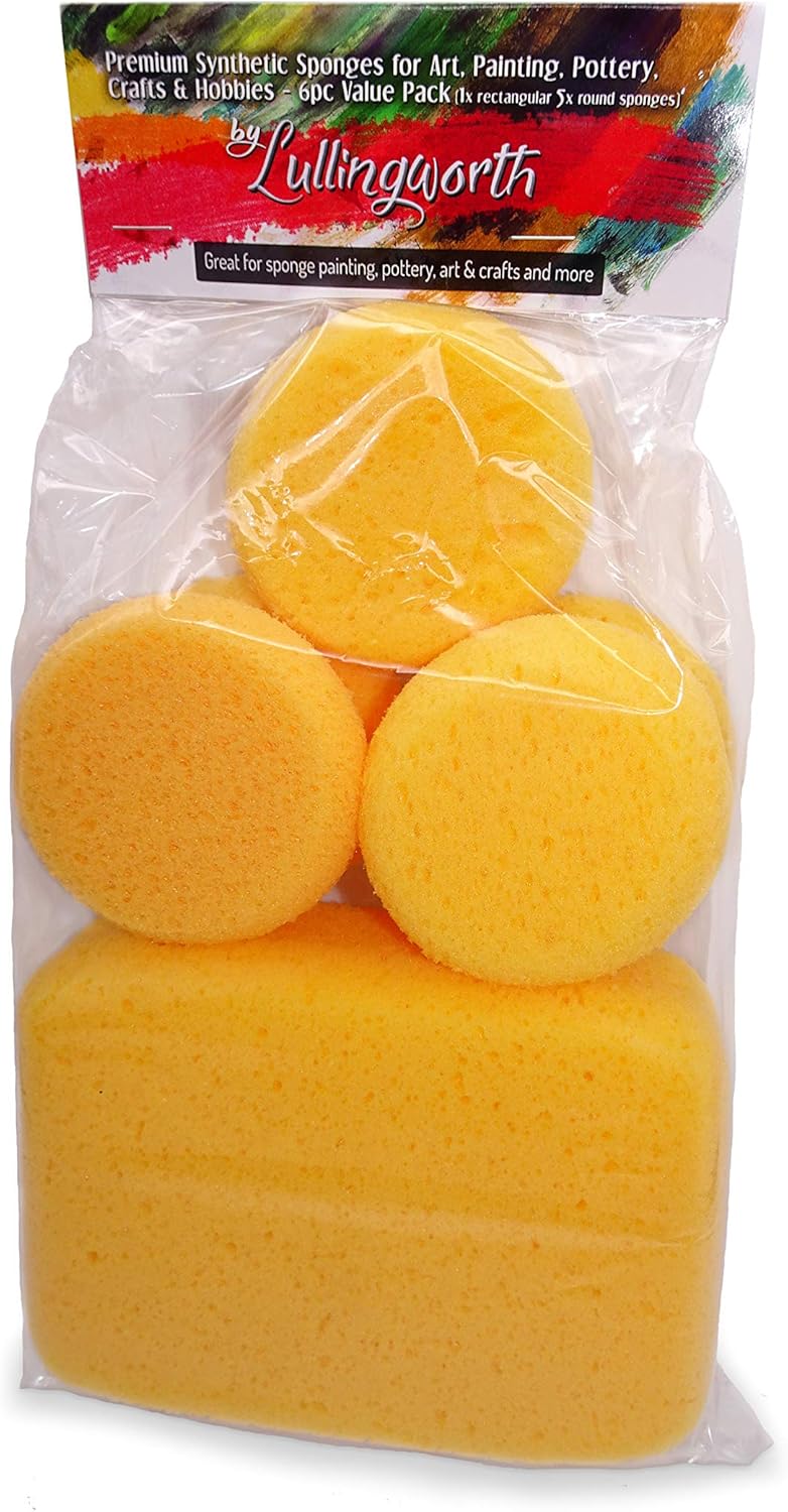 Amazon.com: Premium Synthetic Art Crafts Sponges - 6pc Value Pack for ...