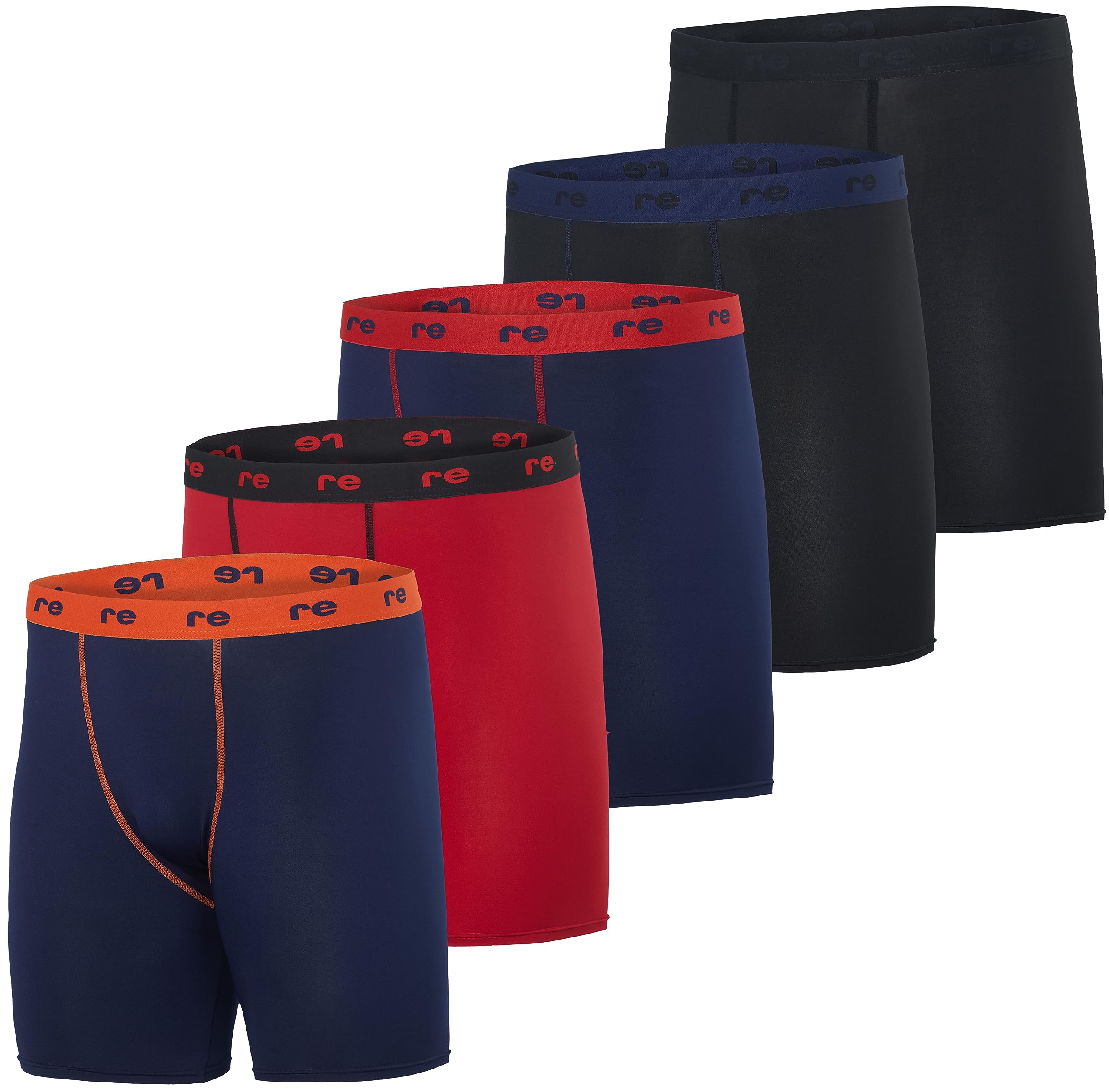 5 Pack: Mens Compression Short Biker Shorts for Men Cool Spandex Sports ...