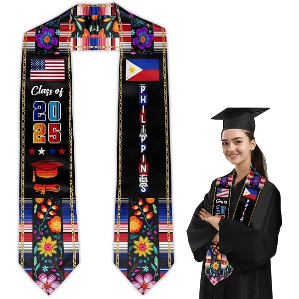 Filipino Graduation Lei Philippines Embroidered Patch Stole - Filipino ...