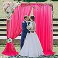 Amazon.com: Hot Pink Sheer Curtains 2 Panels Chiffon Drapes Fuschia ...