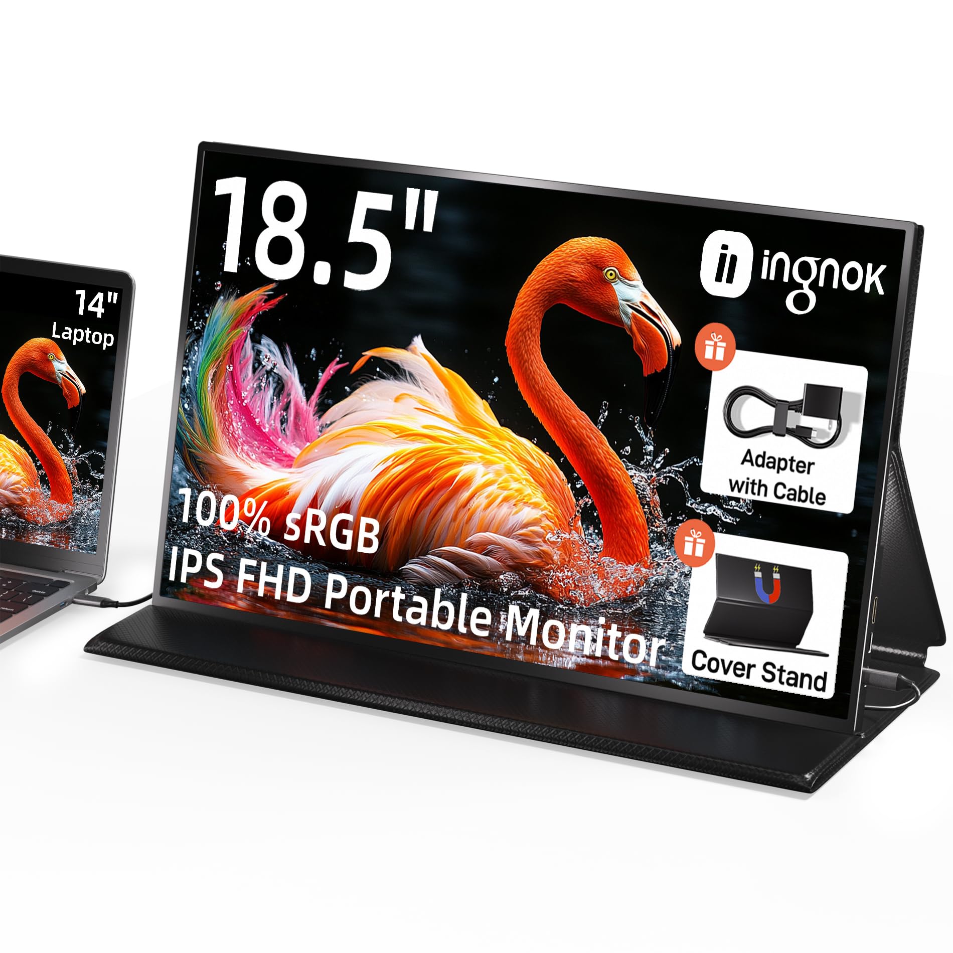 Laptop Screen Extender, Dual 15.6" IPS FHD Portable Monitor with 180 ...