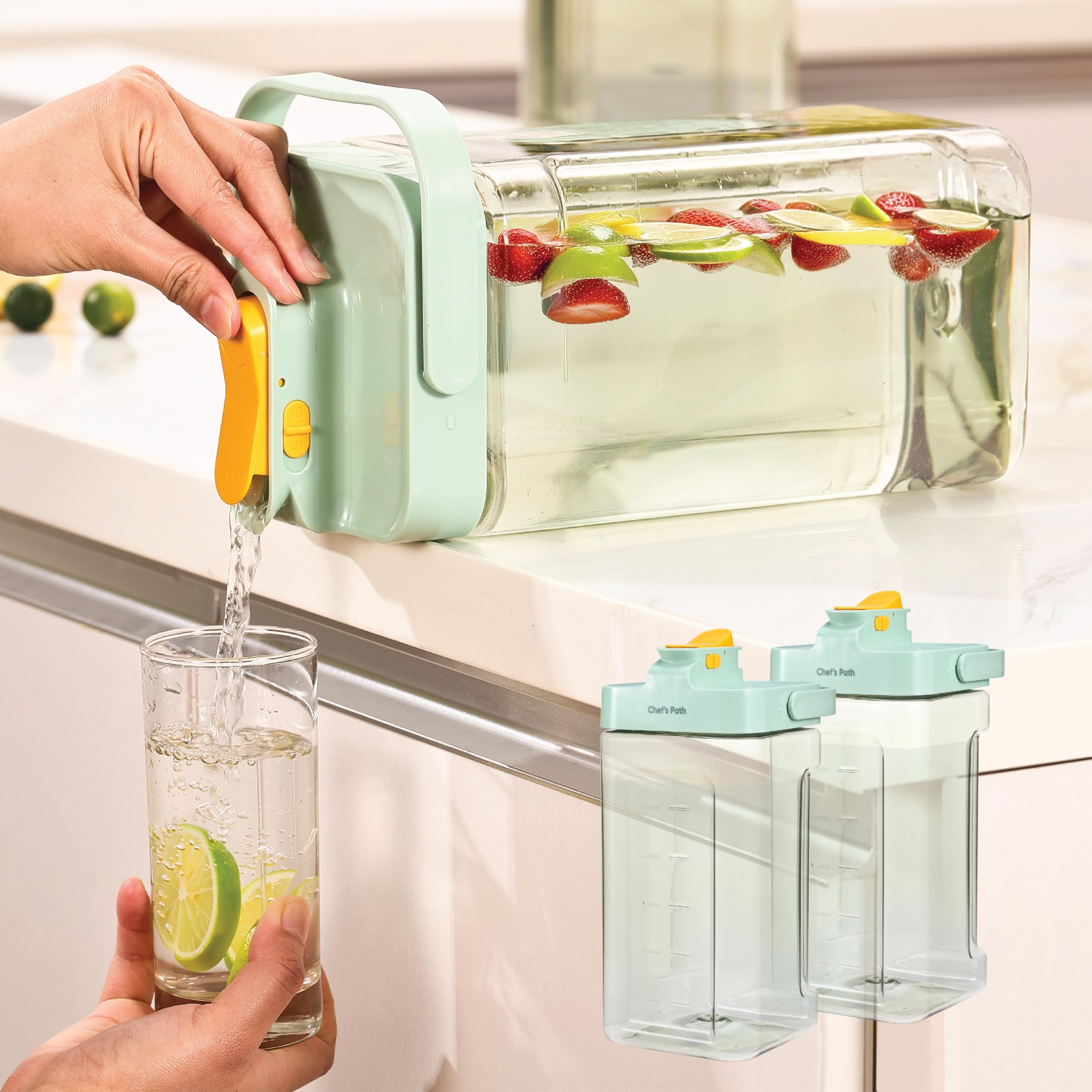 Chef's Path Fridge Drink Dispenser 3.5L (0.9 Gal), Set of 2 - Large ...