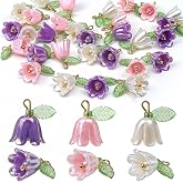 Amazon.com: Cheriswelry 32Pcs Acrylic Flower Pendants Lily Floral ...