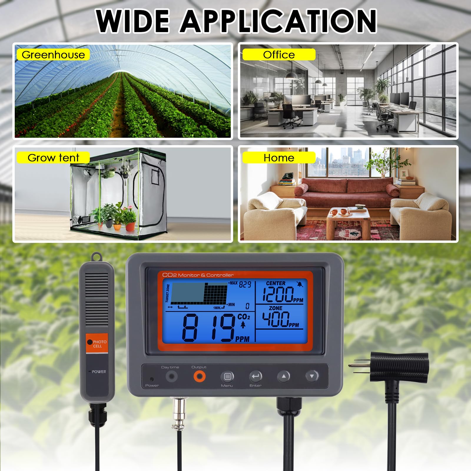 CO2 Controller Carbon Dioxide Controller CO2 Meter Monitor Day And ...
