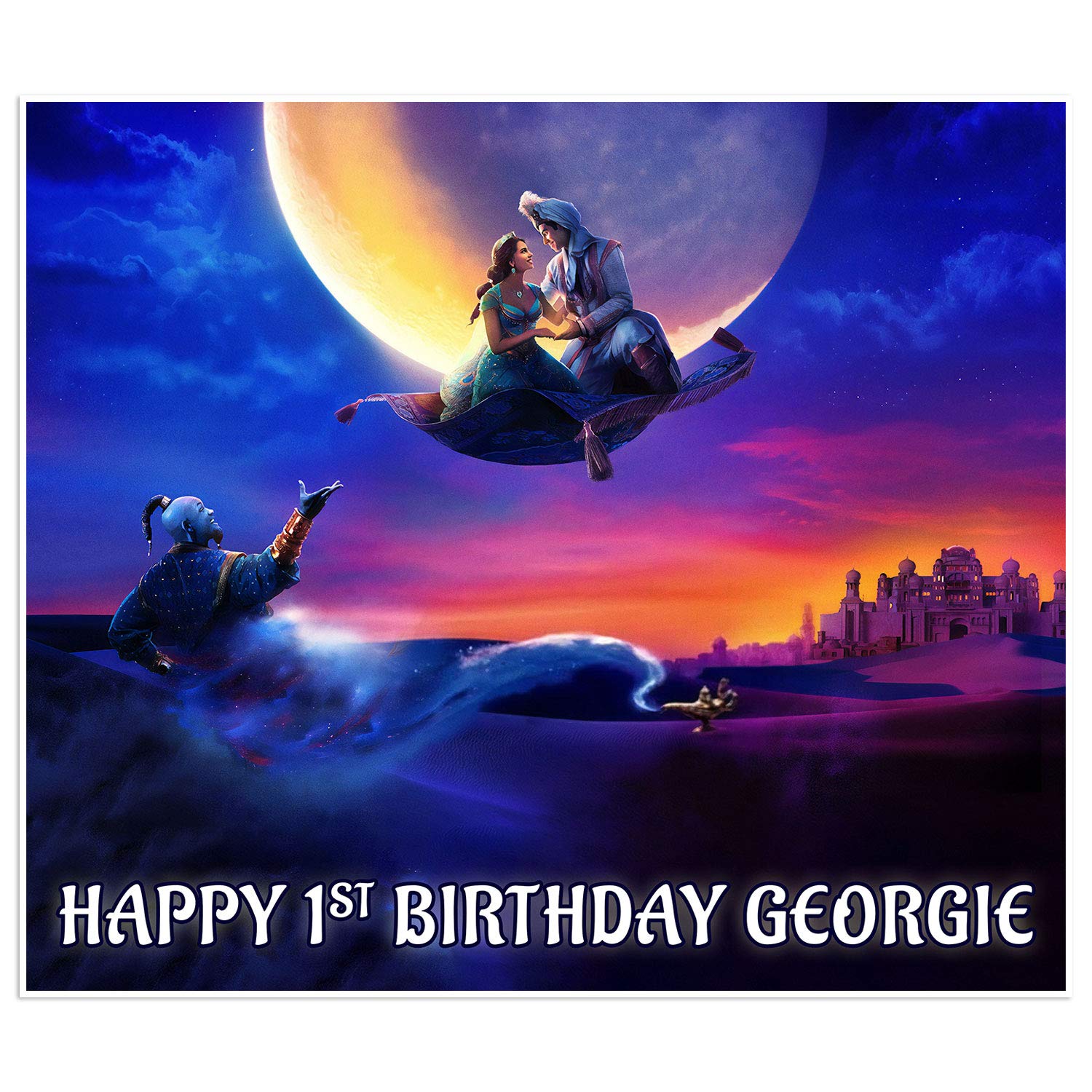 Amazon.com: Aladdin Birthday Banner Personalized Party Backdrop: Handmade