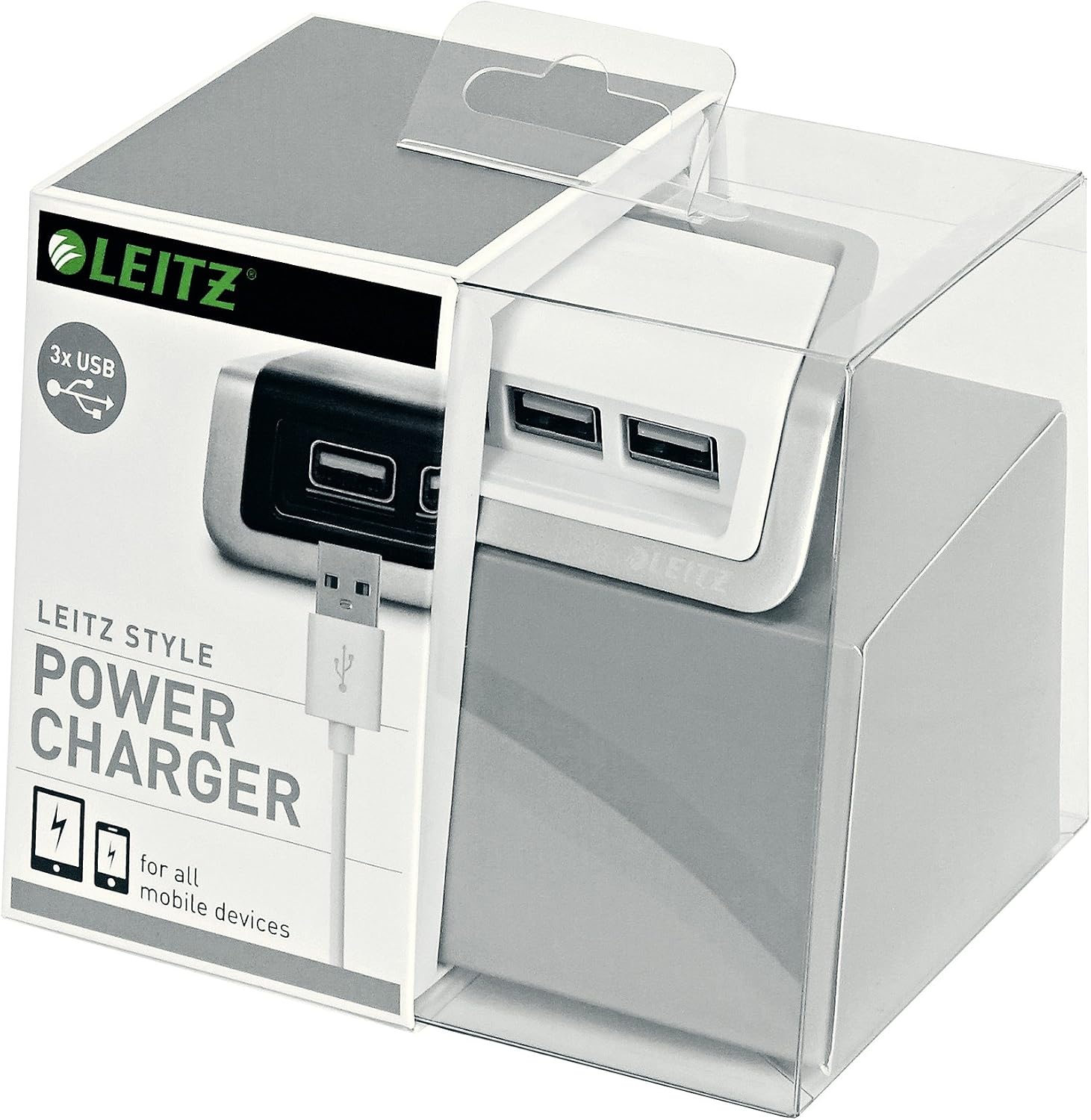 Leitz 3-Port USB Power Charging Station with Short Micro USB Cable ...