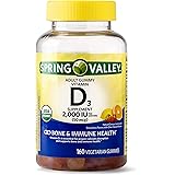 Amazon.com: Spring Valley Adult Gummy Vitamin D3 Supplement, 2000IU ...