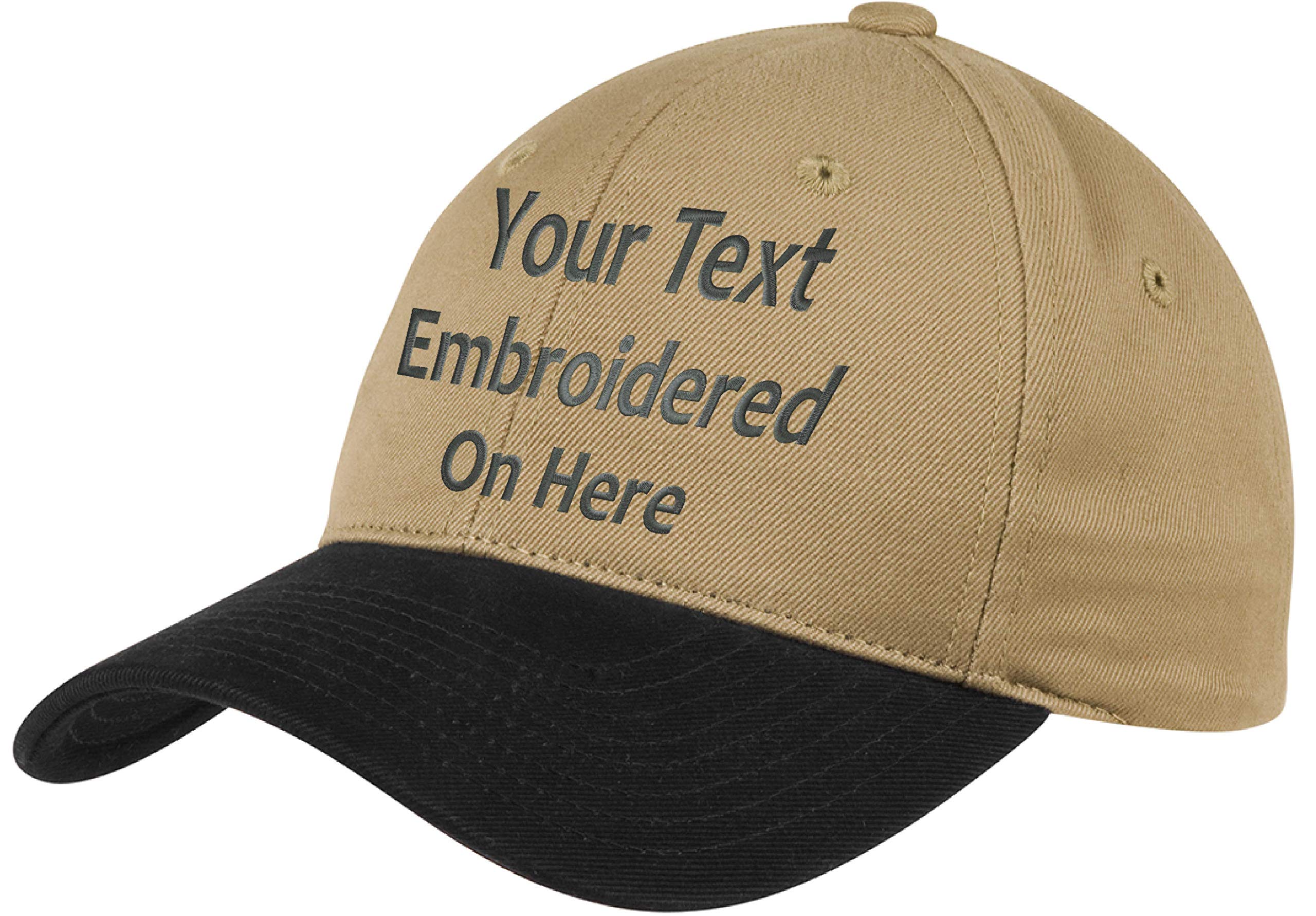 Custom Hat Add Your Own Text Embroidered Adjustable Size Curved Bill Cap