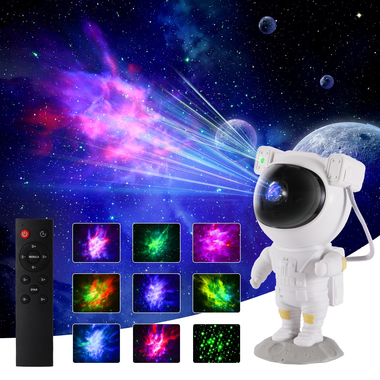 Besight Astronaut Star Galaxy Projector Night Light, Astronaut Starry ...