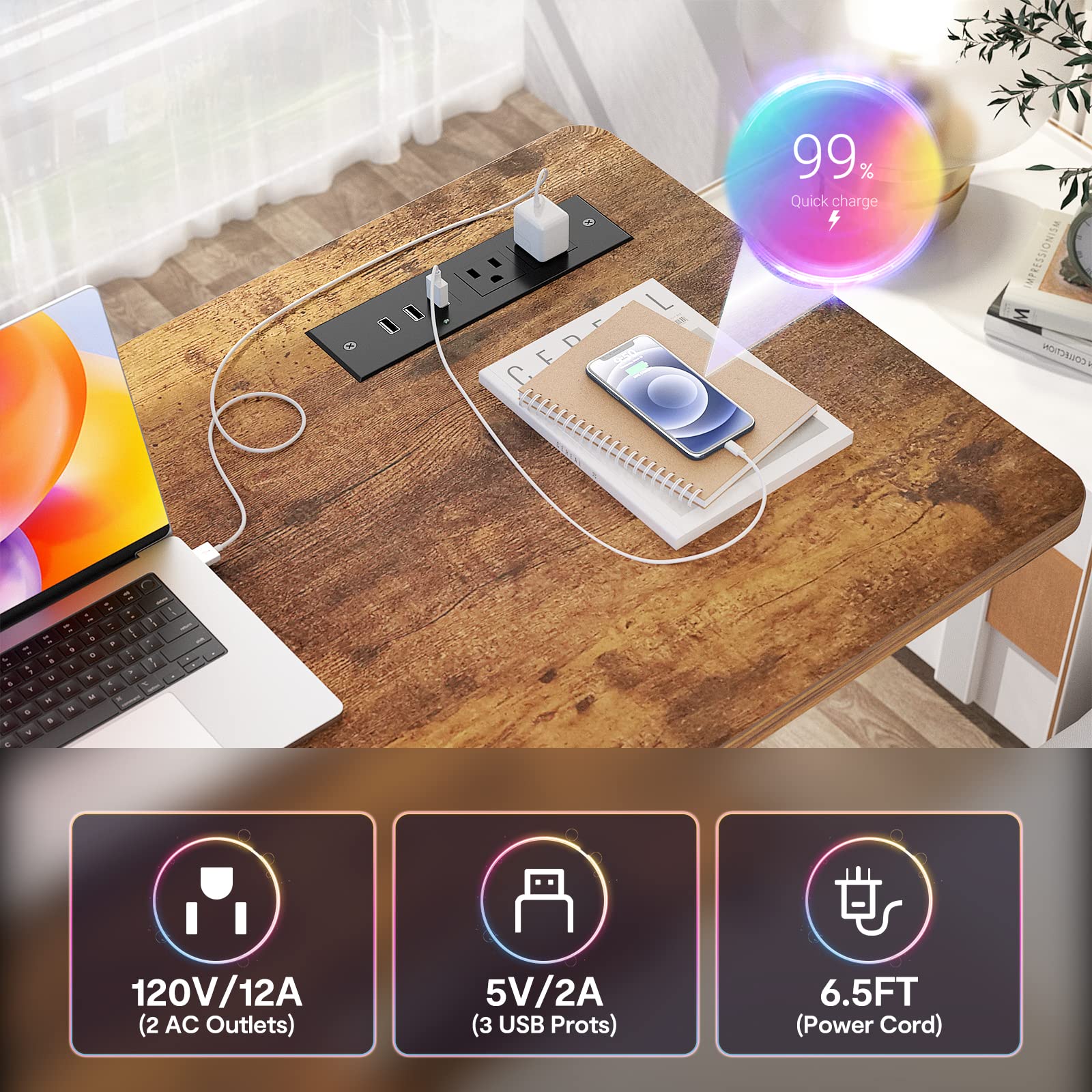 Mua armocity Height Adjustable Standing Desk with Power Outlets, 47 ...