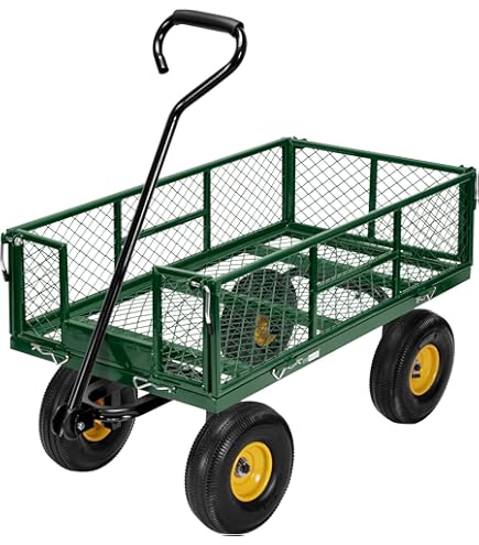 Farm Tuff Flatbed Wagon 1000 Lb. Capacity Mesh Deck Steel Wagon