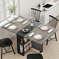 Amazon.com - Space Saving Folding Dining Table with 2 Tier Storage ...
